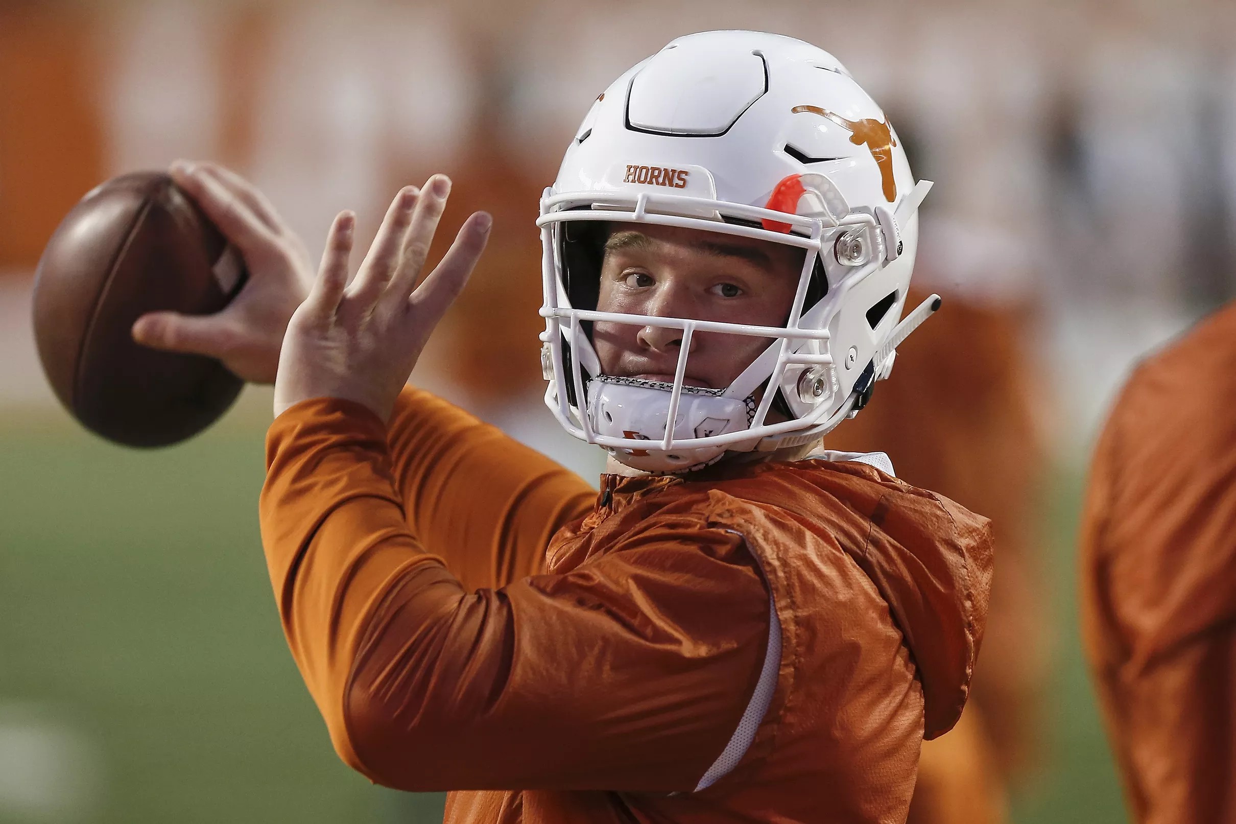 Injured Texas QB Sam Ehlinger returned to practice, was throwing on Tuesday