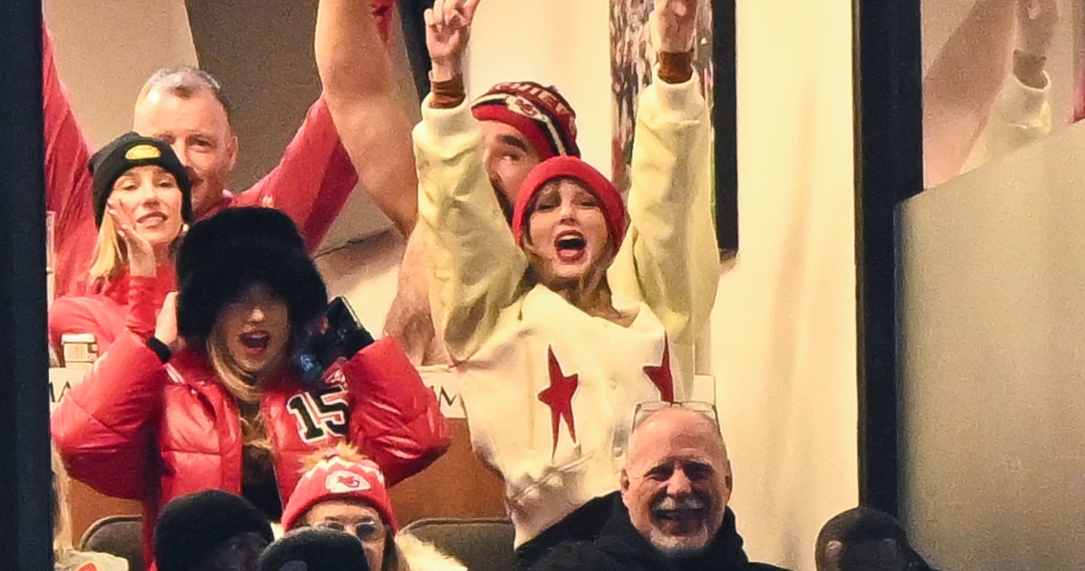 Video: Taylor Swift Hyped Celebrating Travis Kelce's TD vs. Ravens in Chiefs Suite
