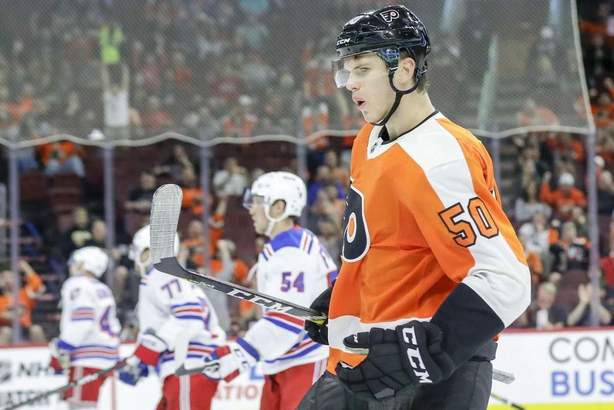 Sam Morin, battling for roster spot, helps Flyers beat Rangers