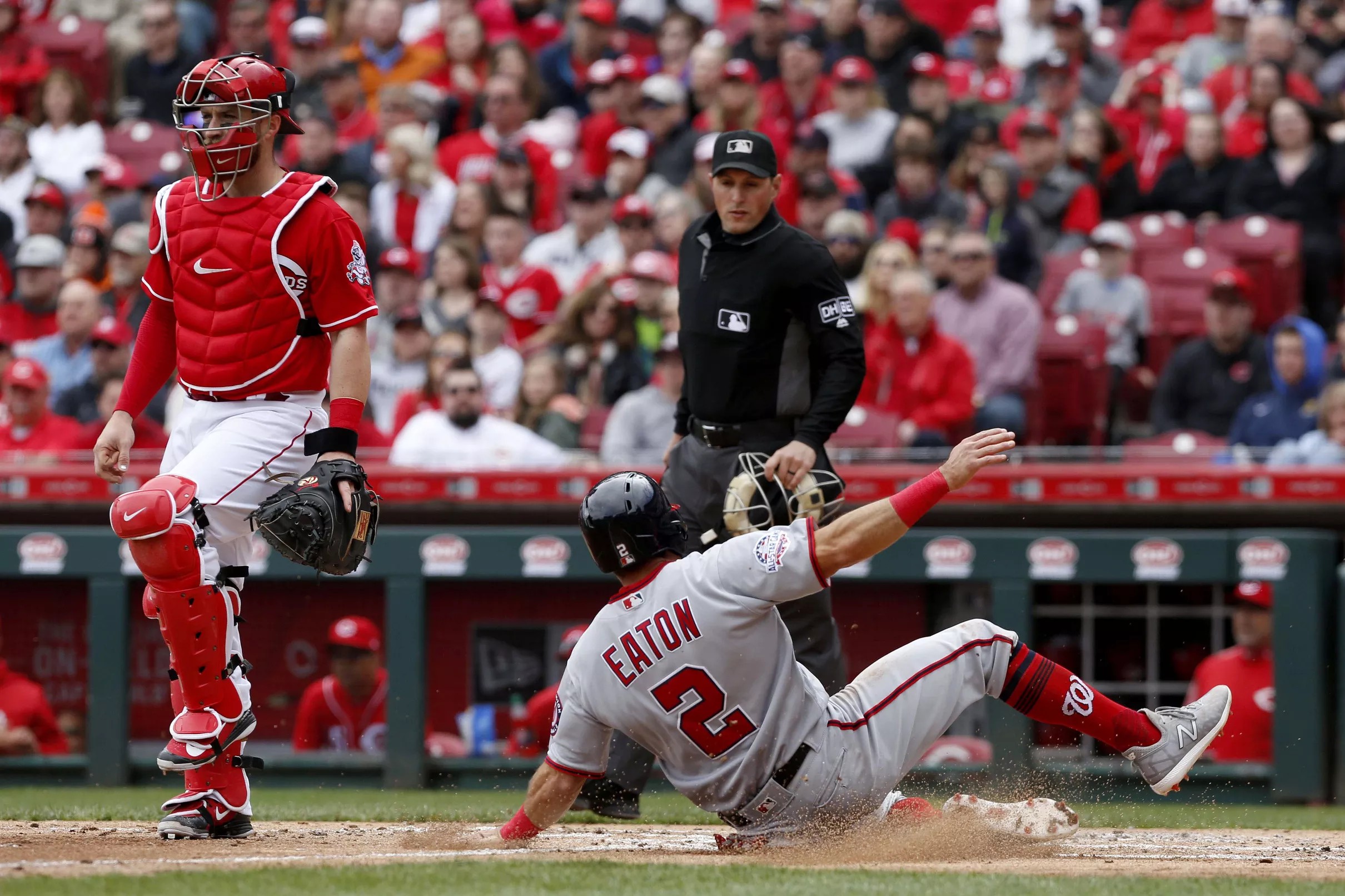 Adam Eaton finishes triple shy of cycle, Stephen Strasburg Ks 7 as ...