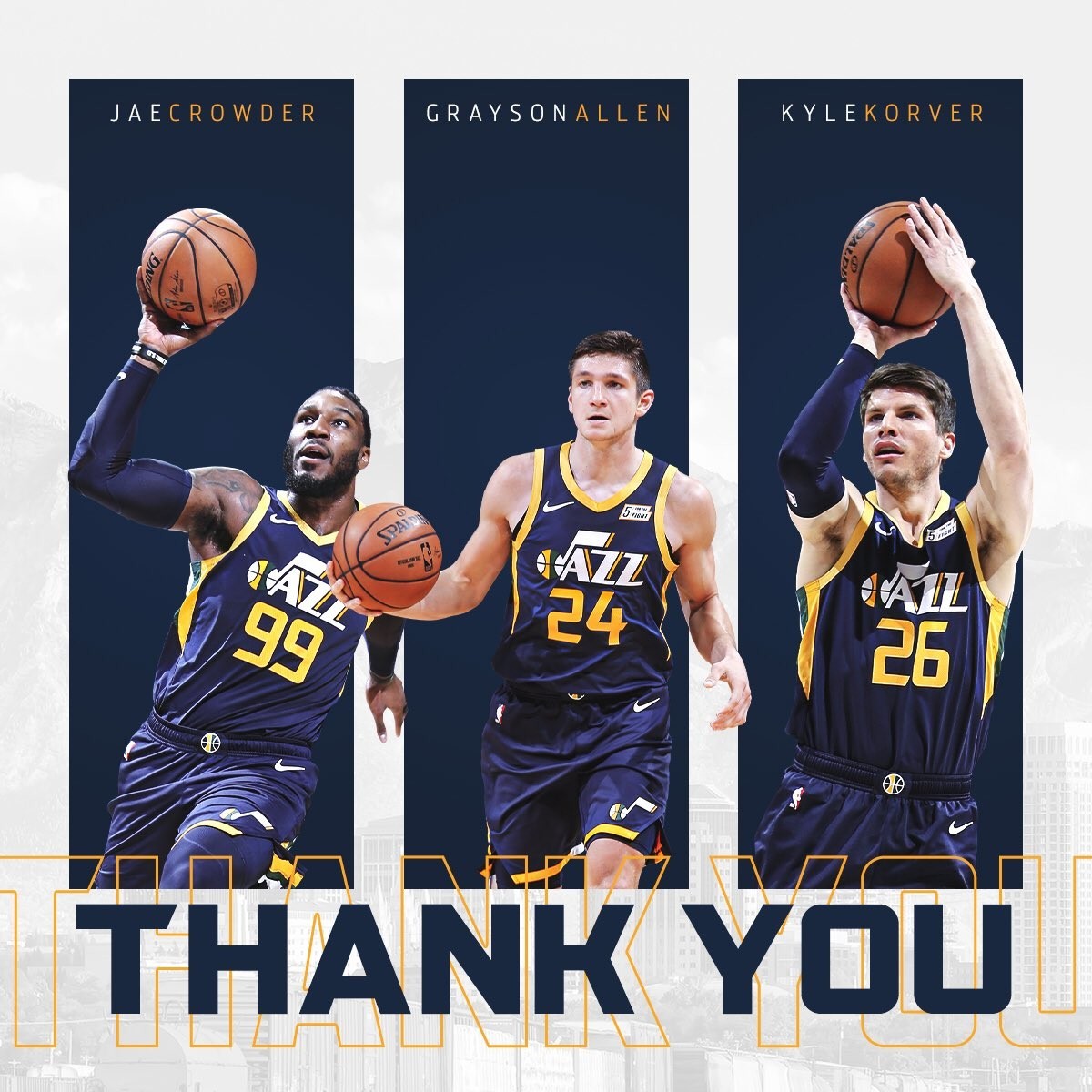 Utah Jazz share video thanking Jae Crowder, Kyle Korver, Grayson Allen ...
