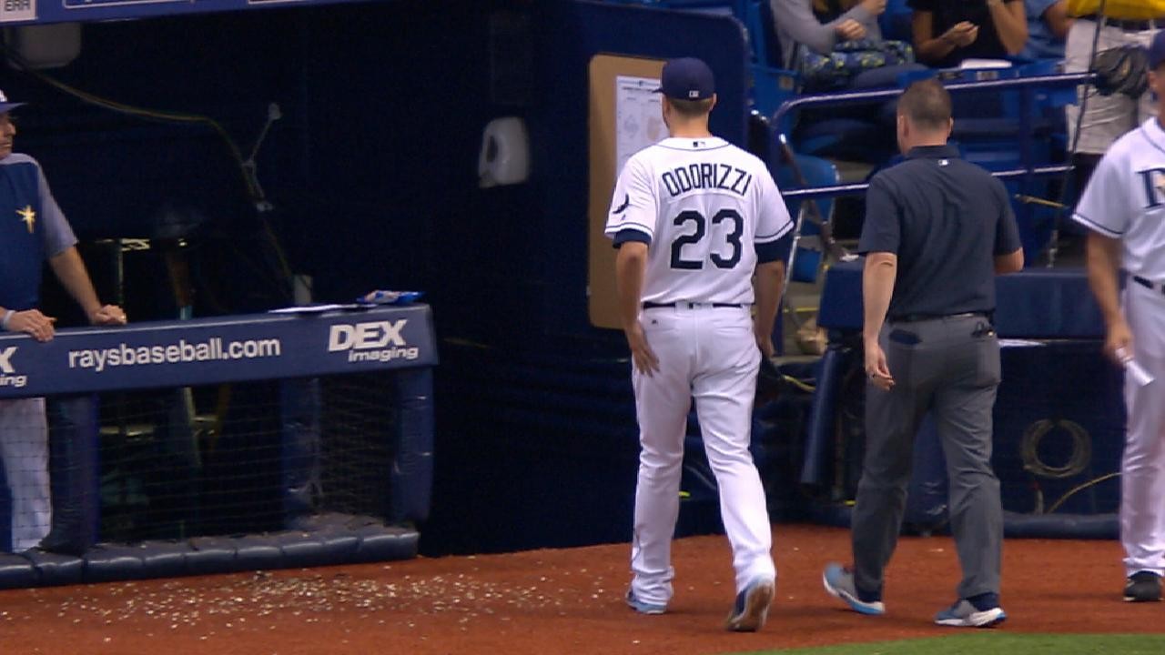 Odorizzi exits with right knee soreness