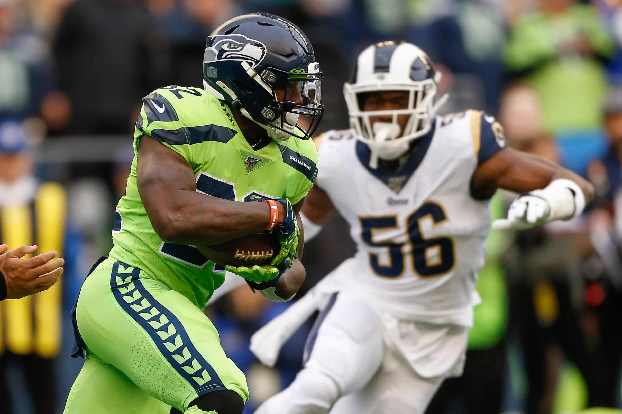 Chris Carson once again feasts against a division opponent