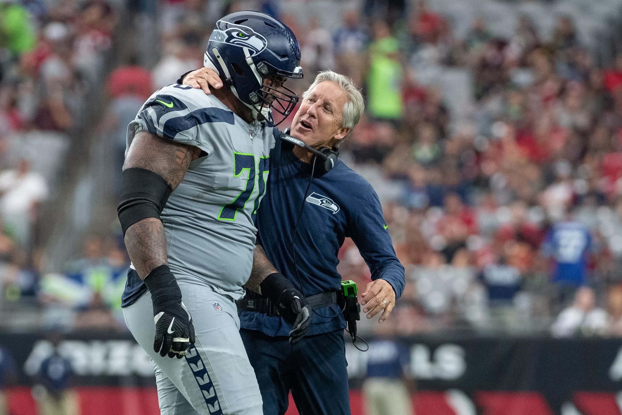 The Seahawks offensive line at the quarter mark of the season