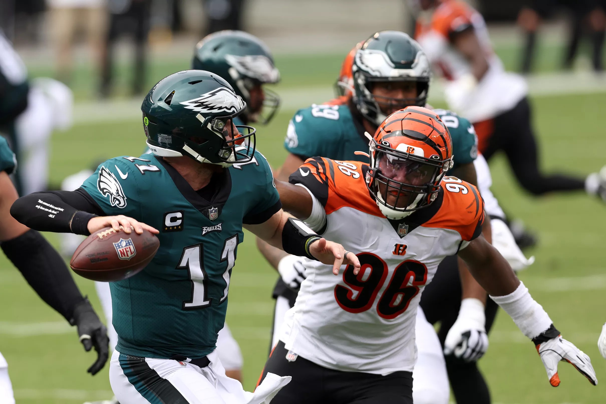 A look at left defensive end Carlos Dunlap, who is awesome