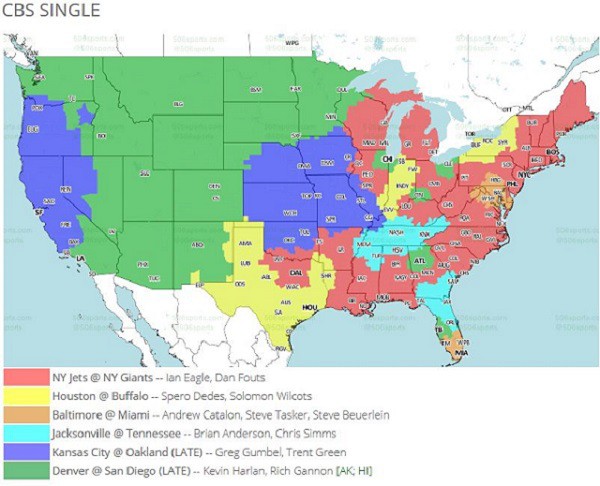 NFL TV Maps for Week 13