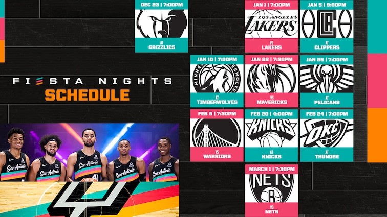 SAN ANTONIO SPURS ANNOUNCE FIESTA CITY EDITION UNIFORM GAME SCHEDULE
