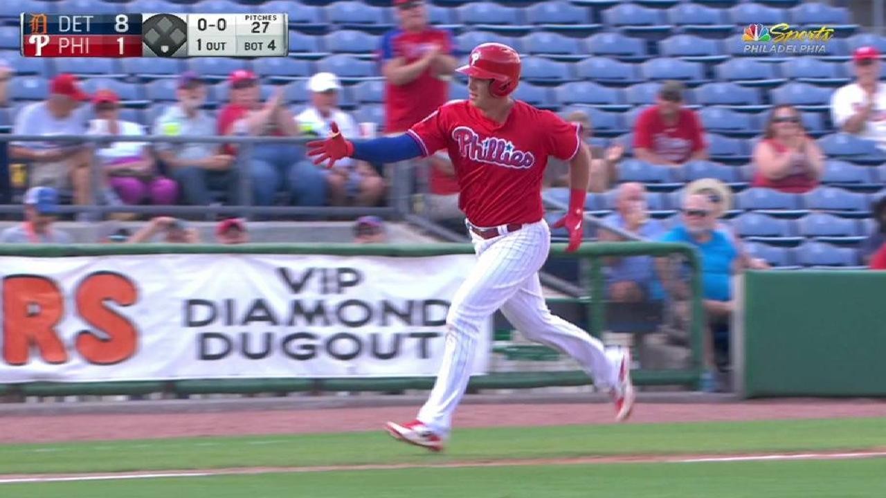 Rhys Hoskins homers, but Phillies fall to Tigers in spring training game