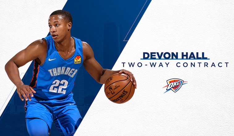 Thunder Signs Devon Hall to Two-Way Contract