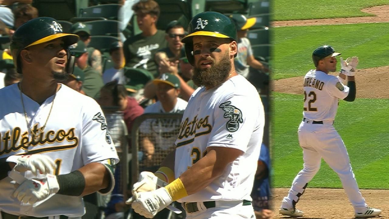 Barreto keys A's 5-run 4th in sweep of Texas