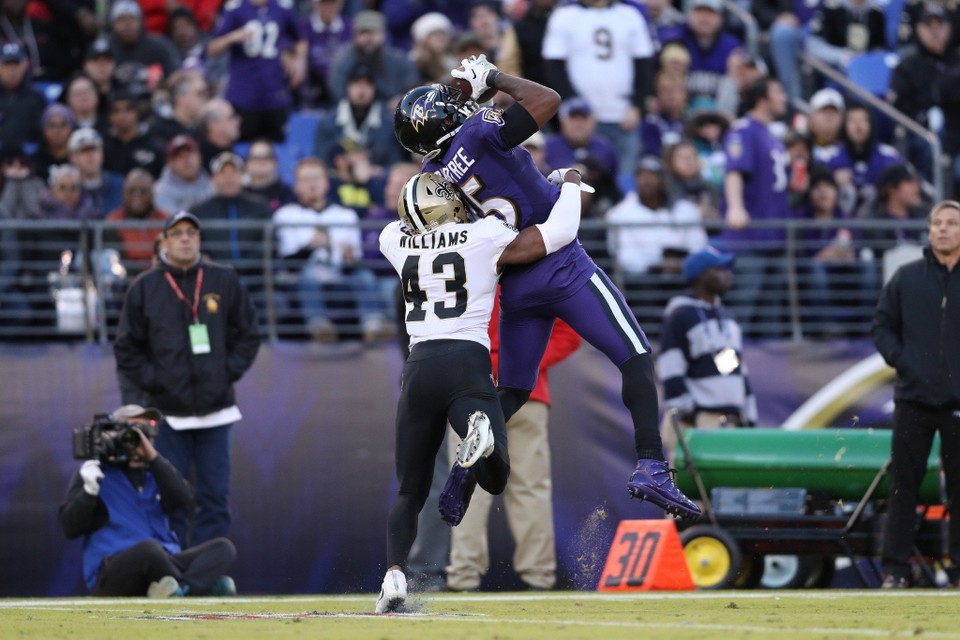 Saints safety Marcus Williams misses end of Ravens game with injury