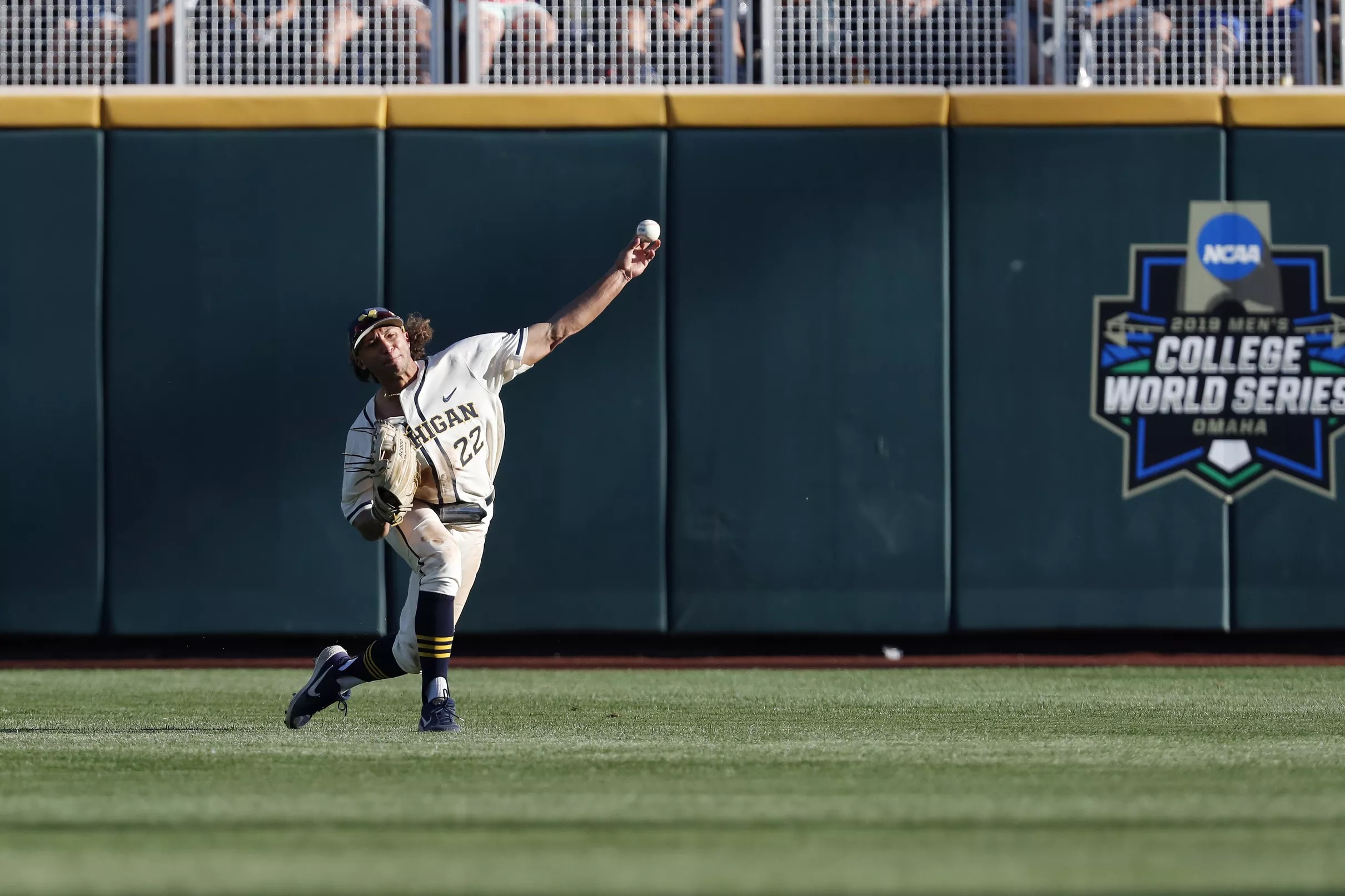 WATCH: Michigan’s Jordan Brewer throws a rocket from right field to ...