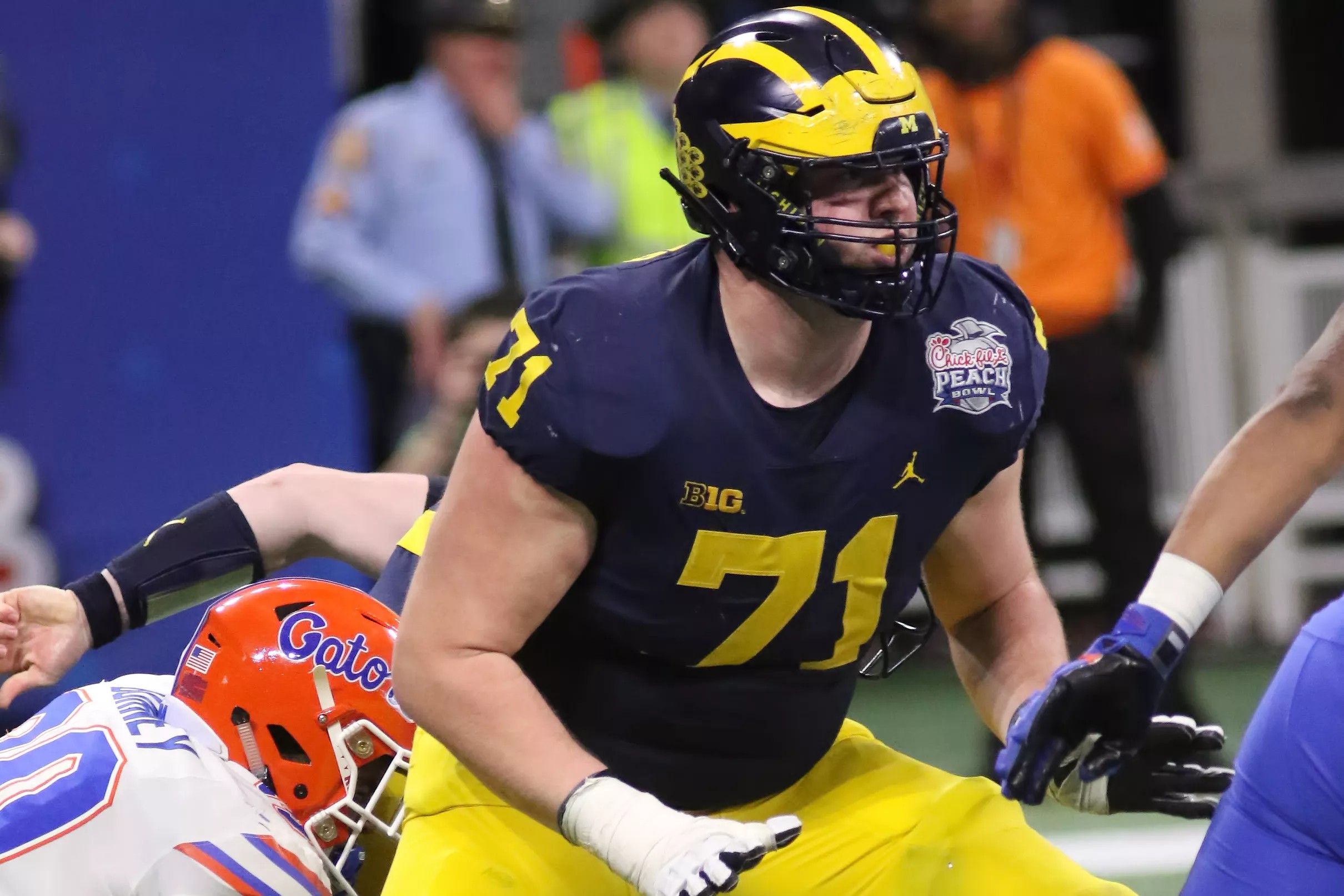 Andrew Stueber must return to a different position along the line