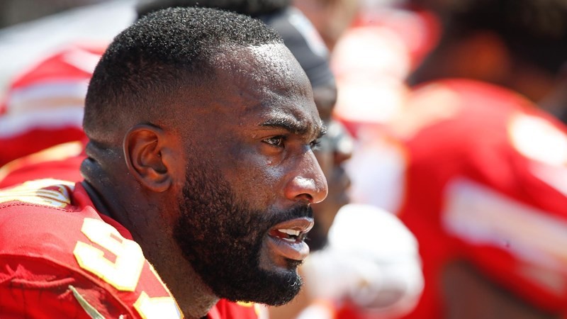 Football represented by Alex Okafor in Super Bowl LV