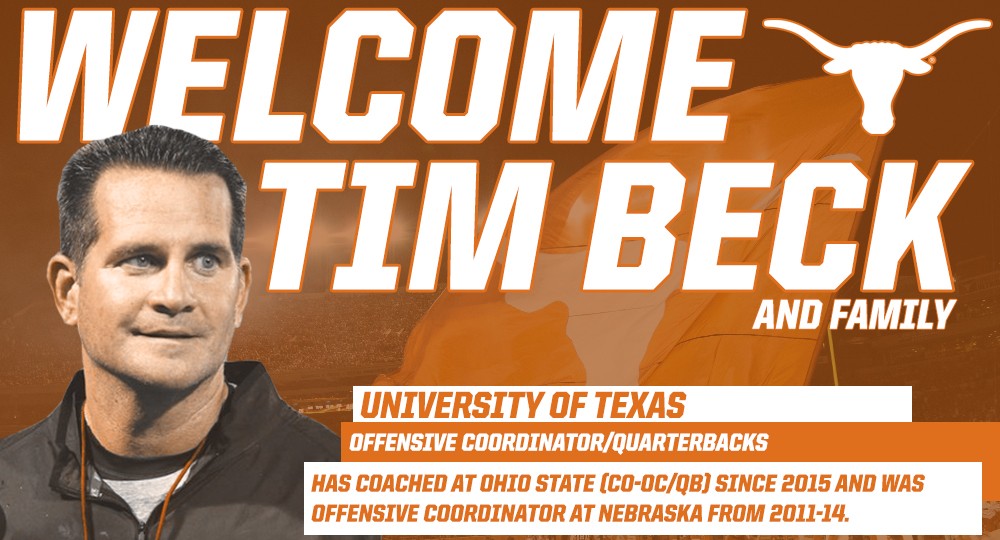 Beck named offensive coordinator at Texas