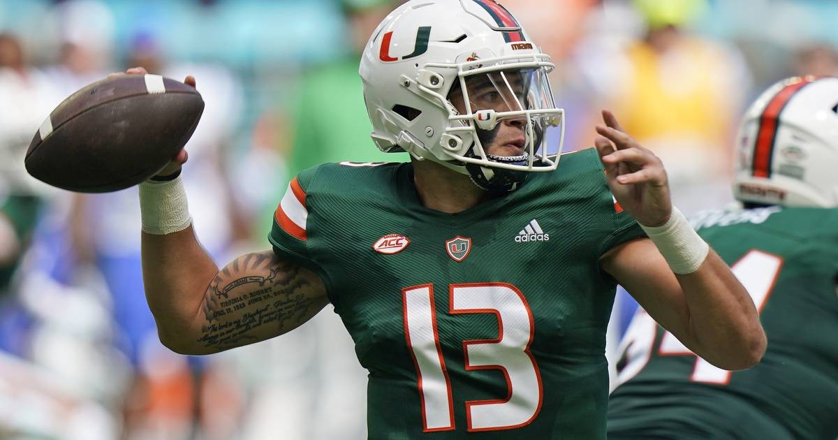 Hurricanes QB Jake Garcia preparing to start following Tyler Van Dyke’s ...