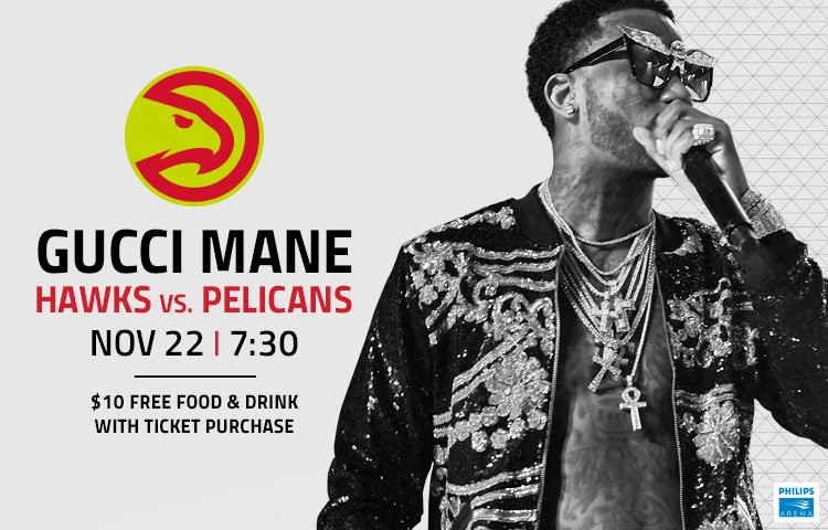 Hawks Tip Off Holidays With Gucci Mane Show at Nov. 22 Game