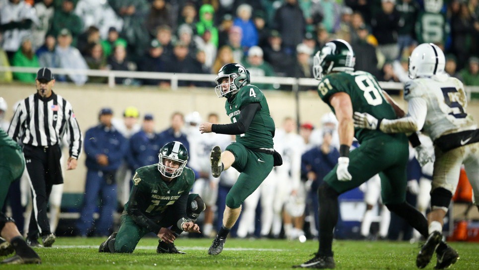 No. 24 Spartans Wait Out Weather Delay, Upset No. 7 Penn State, 27-24