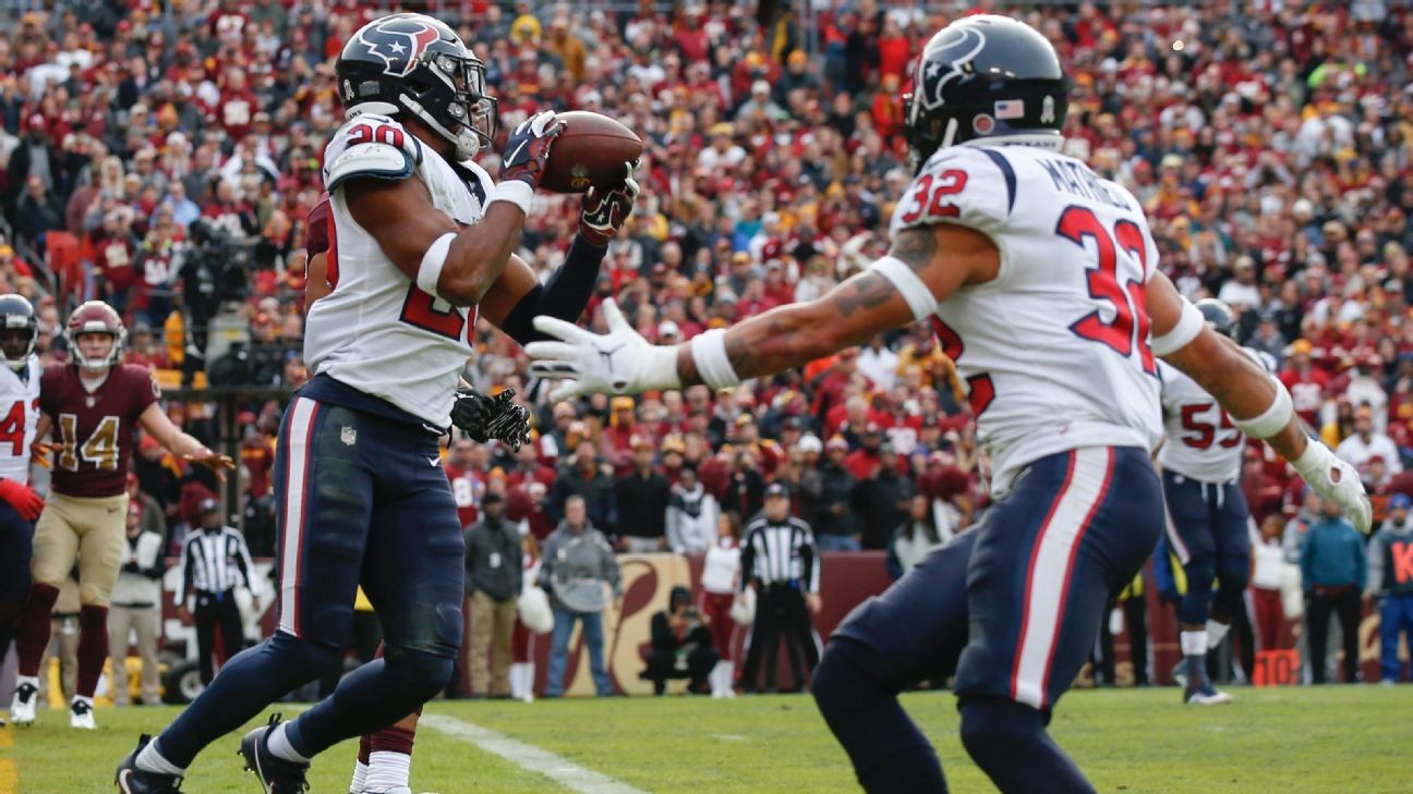 Watch: Texans' Justin Reid returns interception 101 yards for TD