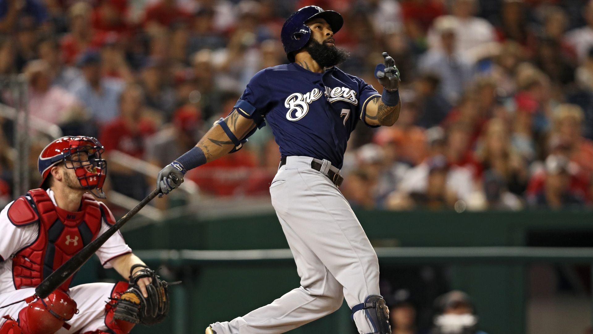 Davies, power bats launch Brewers over Nationals 8-0