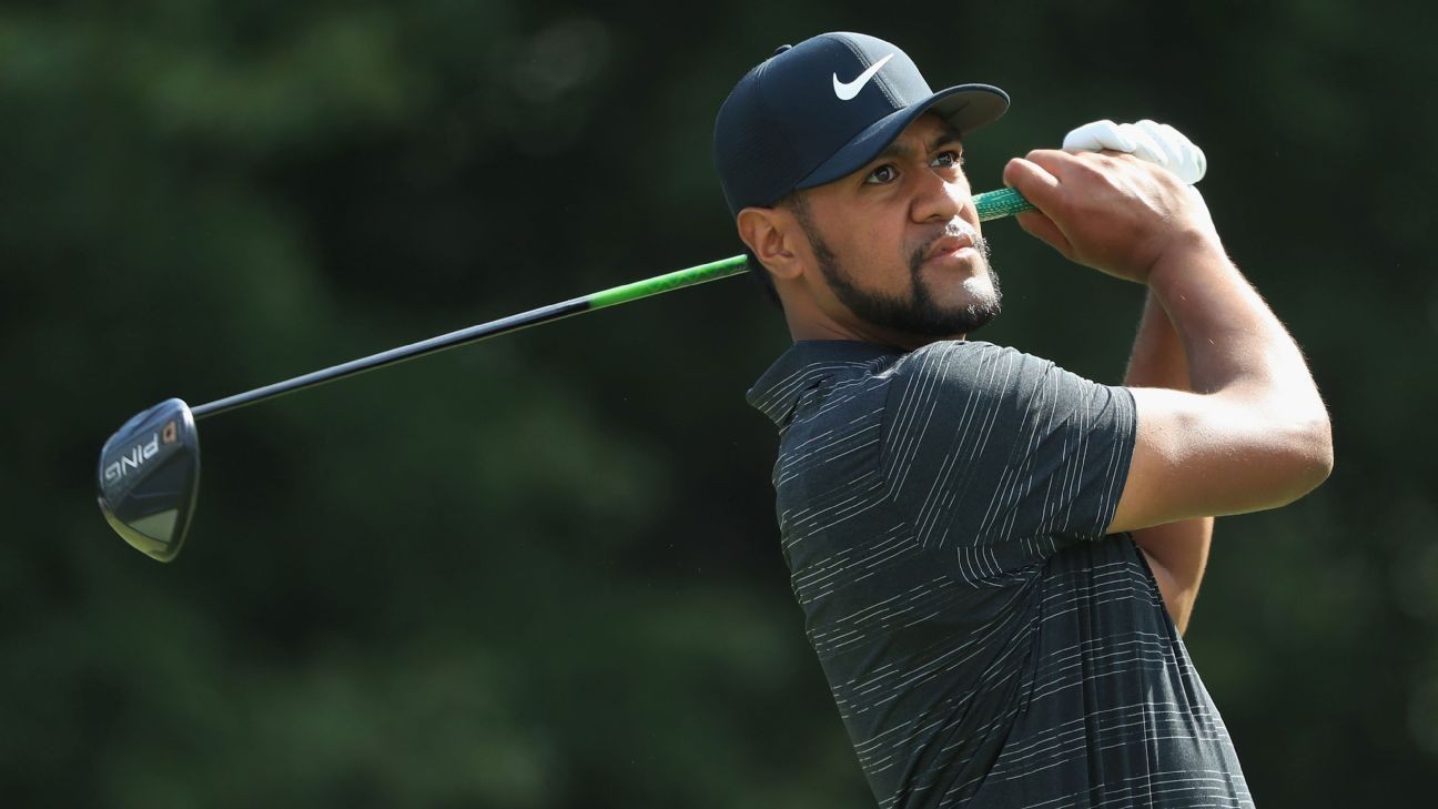 Tony Finau overcomes wild break to lead HSBC
