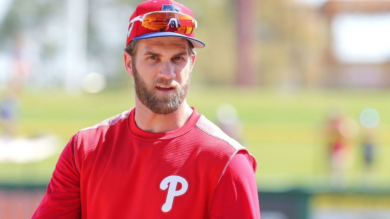 Harper plays right for first time for Phillies