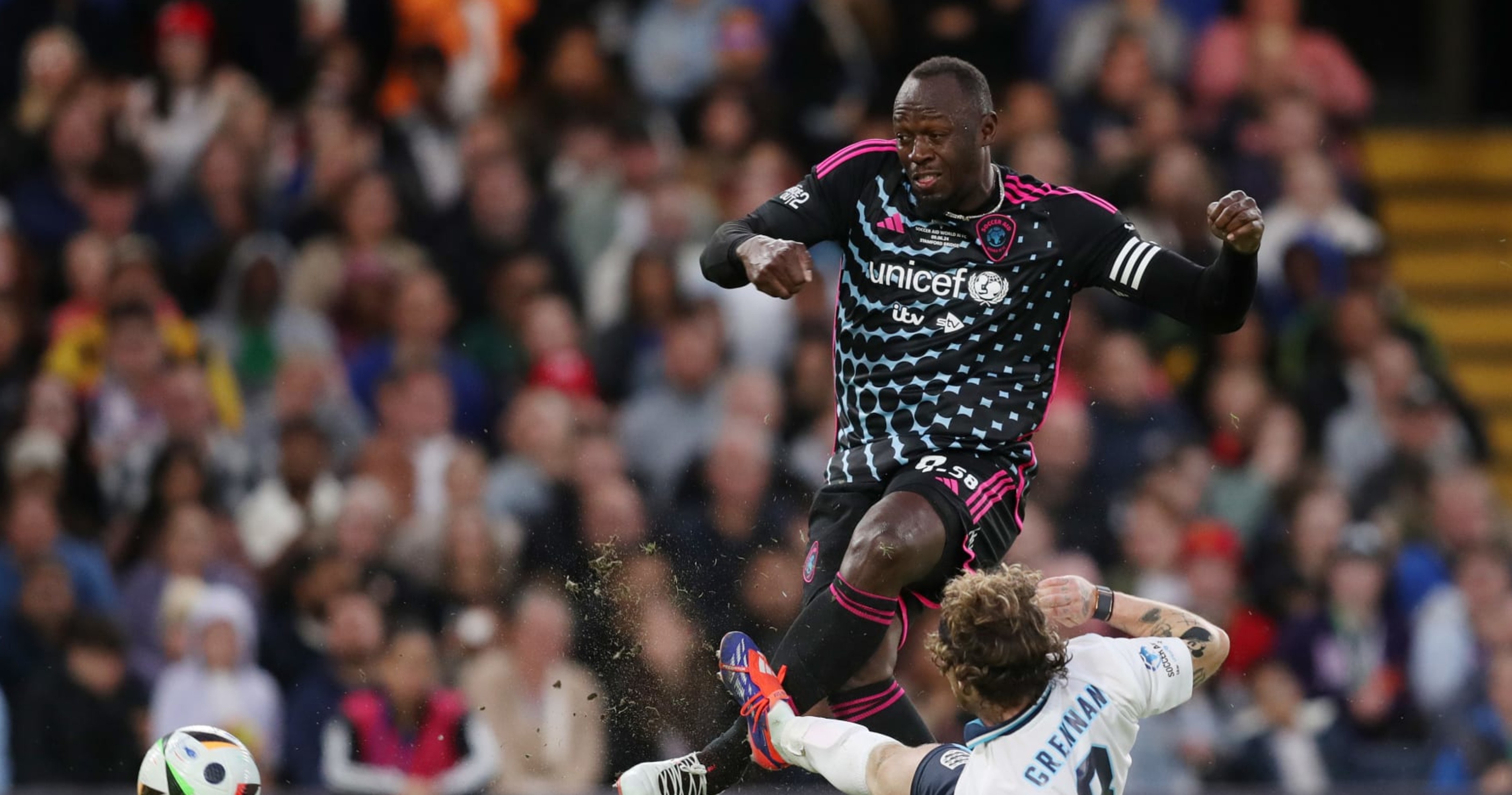 Photo: Usain Bolt Reveals Ruptured Achilles After Injury in Soccer Aid ...