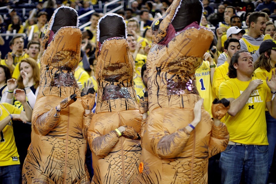 T-Rex costumes now banned from University of Michigan basketball games