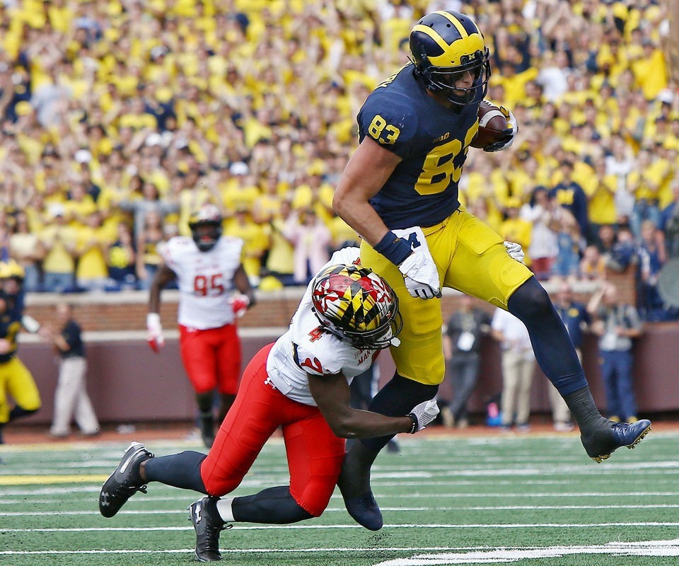 Six games in, TE Zach Gentry is Michigan's top receiver