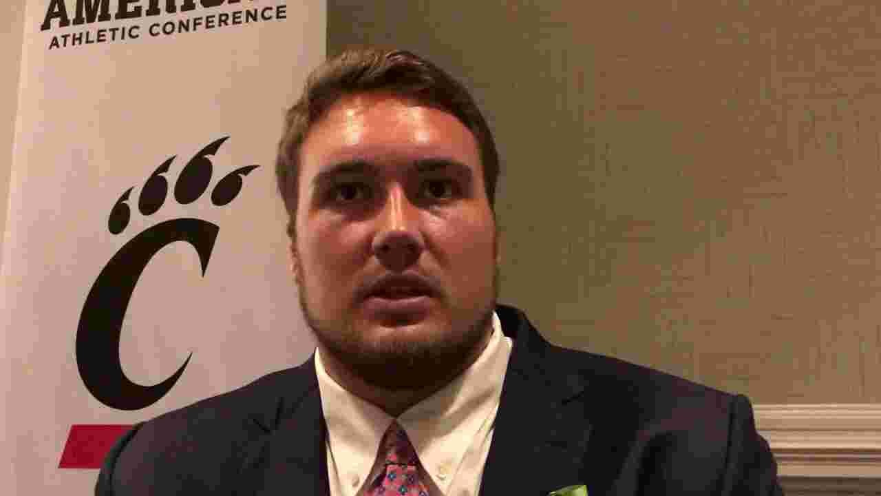 UC's Garrett Campbell reacts to 4th-place AAC East football prediction