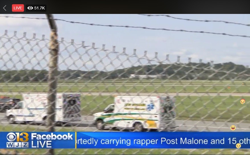 Live Video: Plane Carrying Post Malone, 15 Others to Attempt Emergency ...