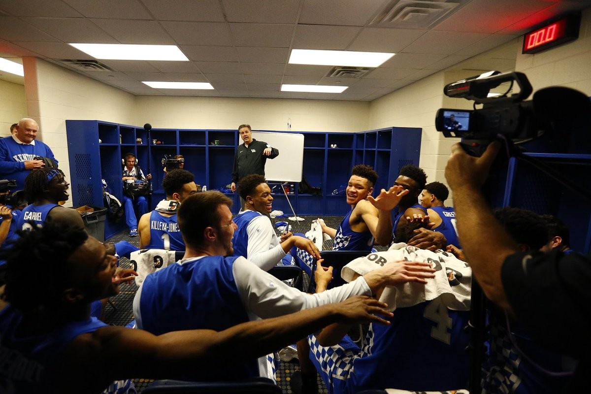 Kentucky’s locker room after West Virginia win was “crazy”