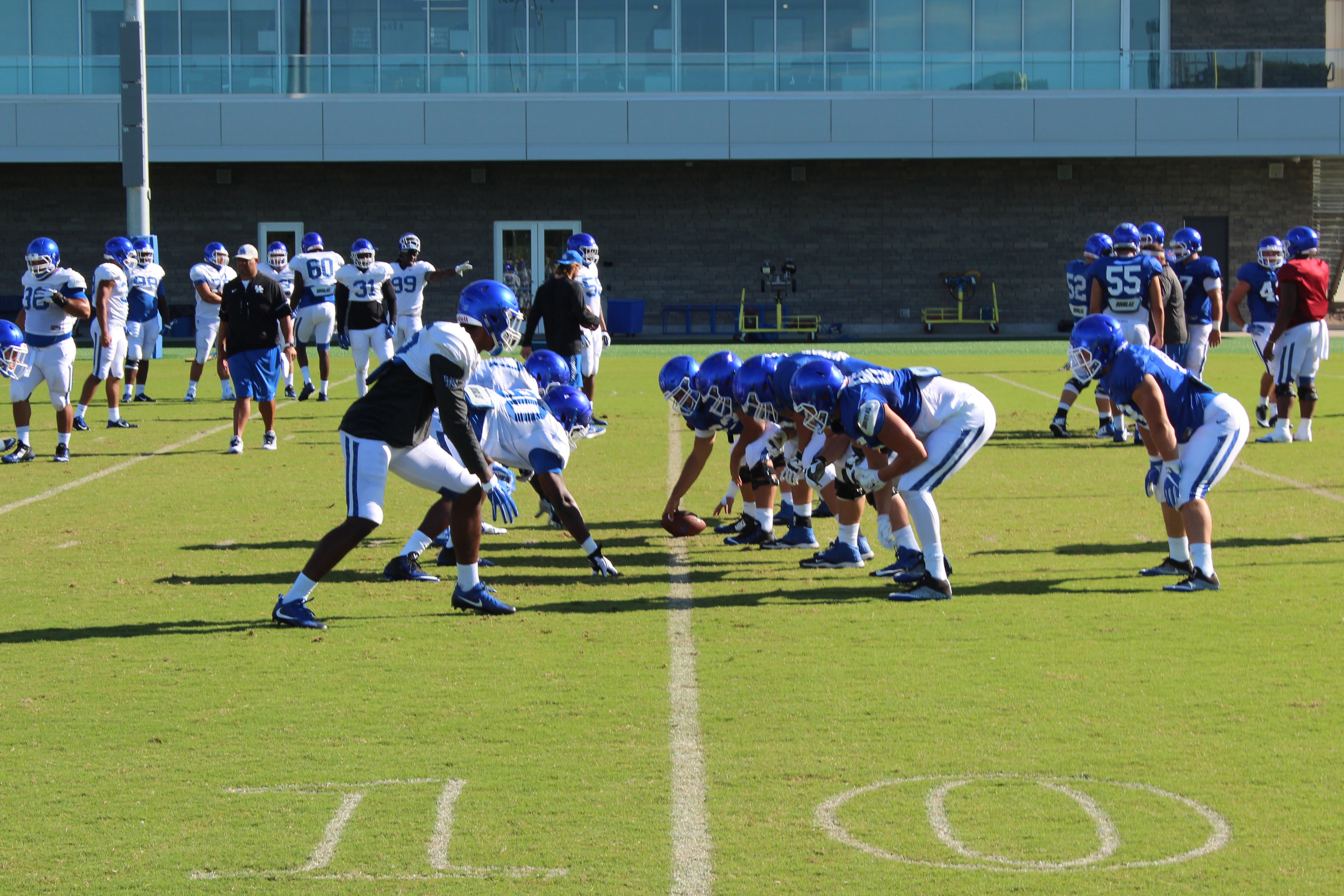 Mark Stoops Explains to Cole Cubelic Why They Rotate on the Offensive Line