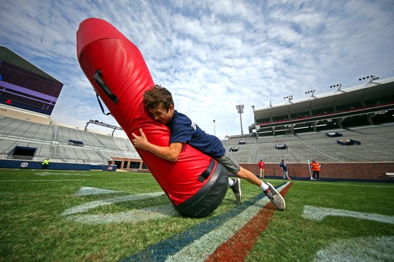 Fans Show Off Skills Inside Vaught at Year of The Fan Pro Day