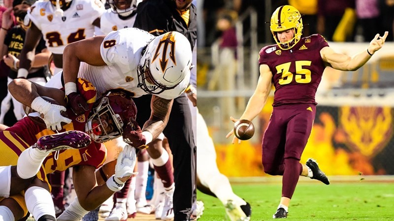 @ASUFootball’s Merlin Robertson and Michael Turk Earn Pac-12 Player of ...