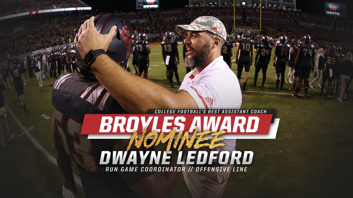 NC State Asst Coach Dwayne Ledford Nominated For Broyles Award