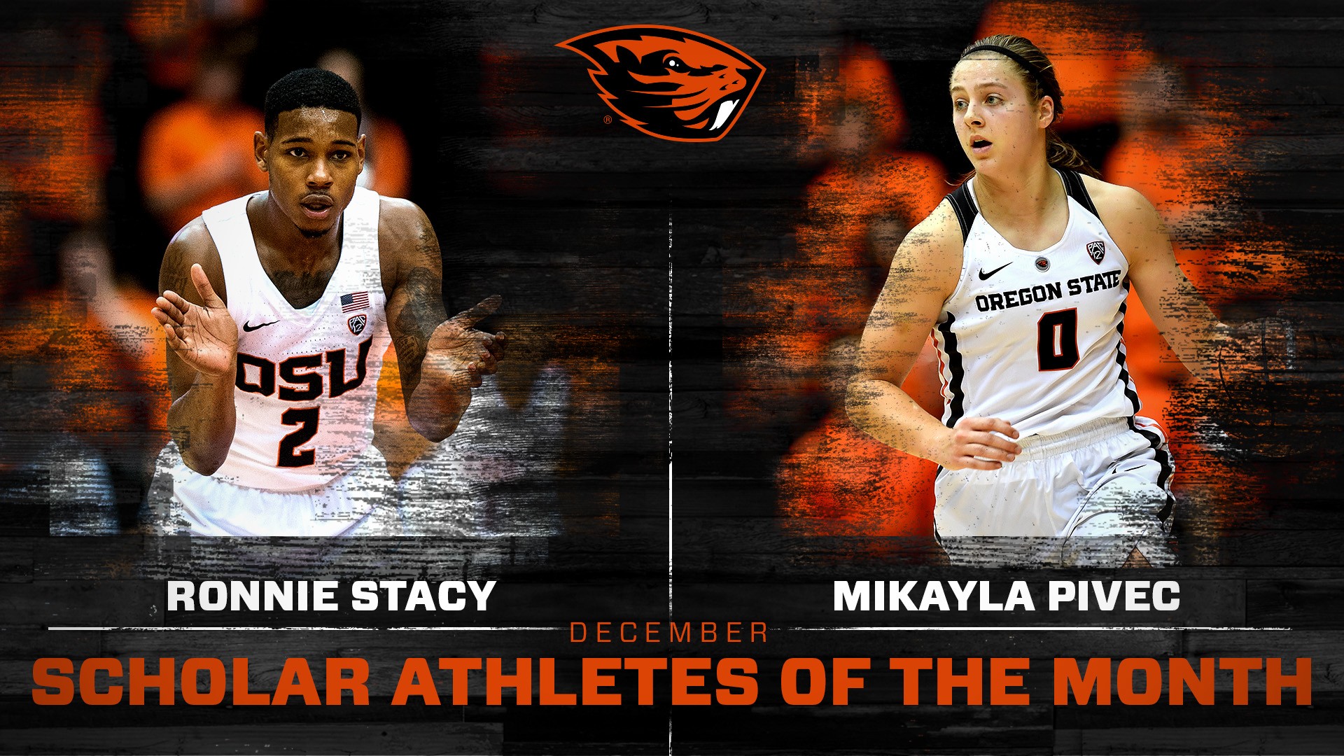 Pivec and Stacy Named Scholar Athletes of the Month