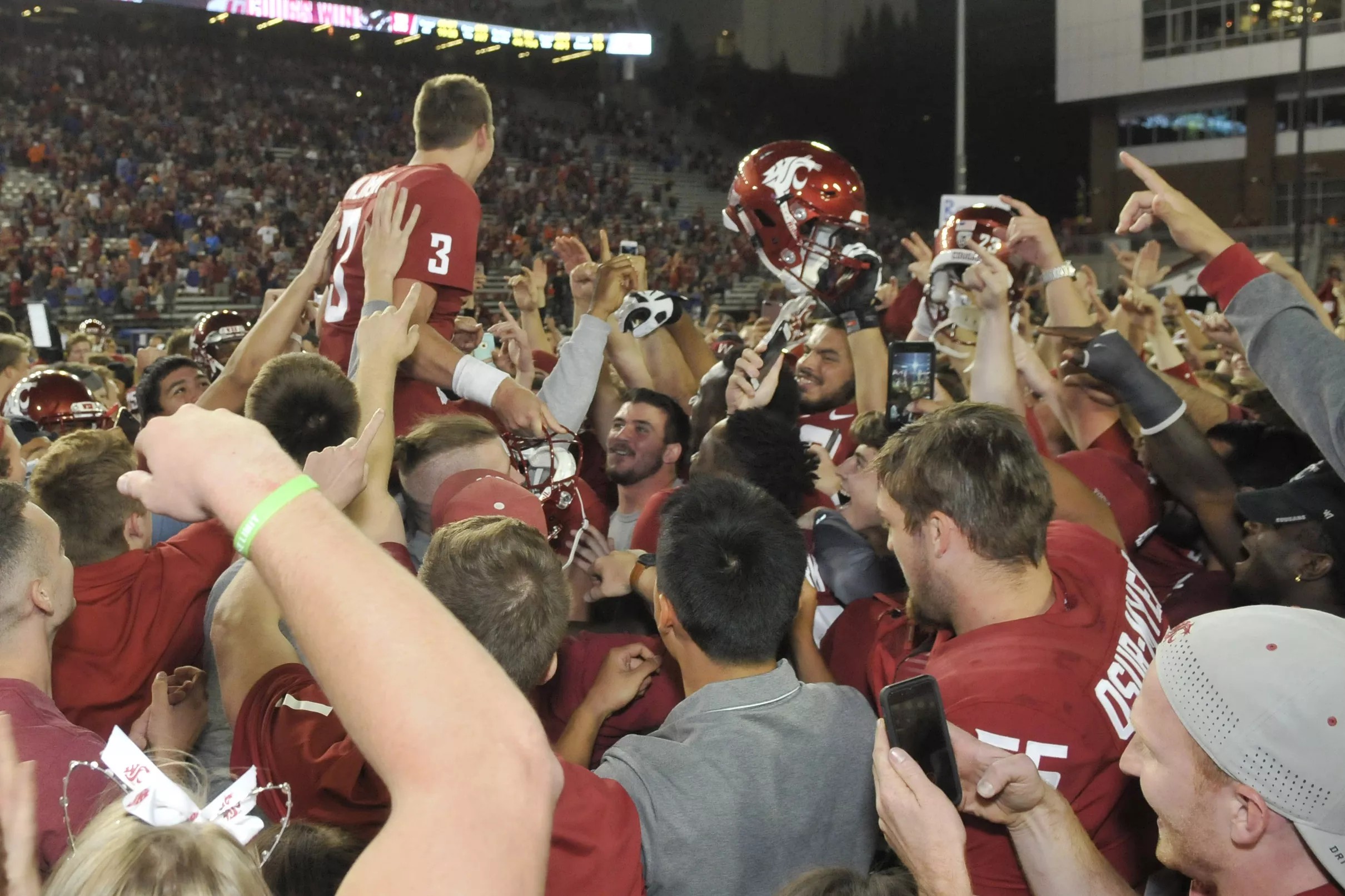 No, WSU was not fined for storming the field