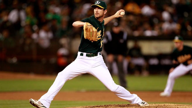 Jerry Blevins inks a heartfelt note upon his return to A's organization
