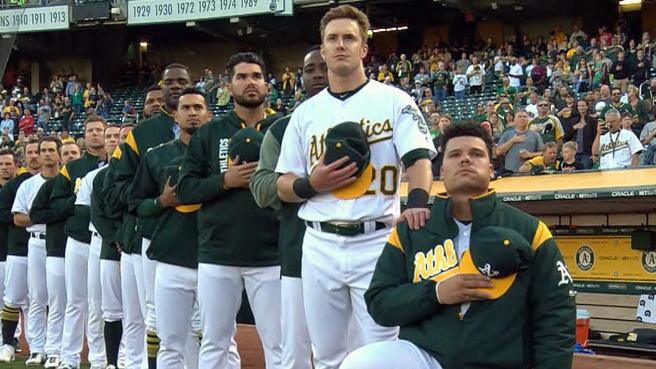 Former A's catcher Bruce Maxwell 'still smiling' after controversial season