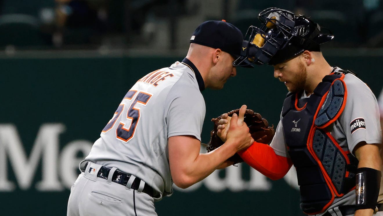 Tigers overcome loss of Reese Olson, earn split with Rangers