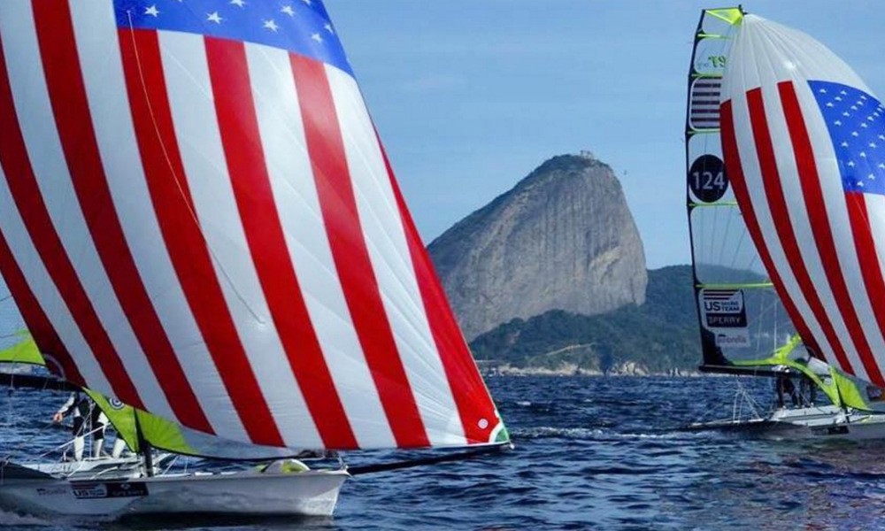 The U.S. sailing team's sails are the most patriotic sails you've ever seen