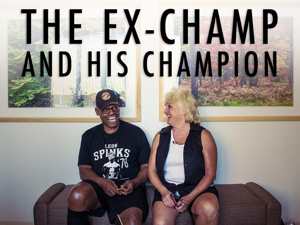The champ and his champion: Spinks' wife in his corner