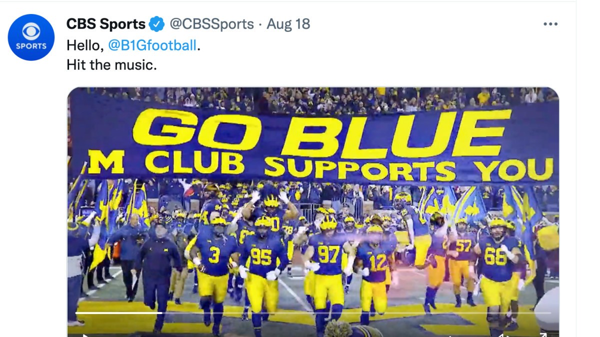 CBS Is Using Its SEC Theme Song for Big Ten Games, and College Football ...