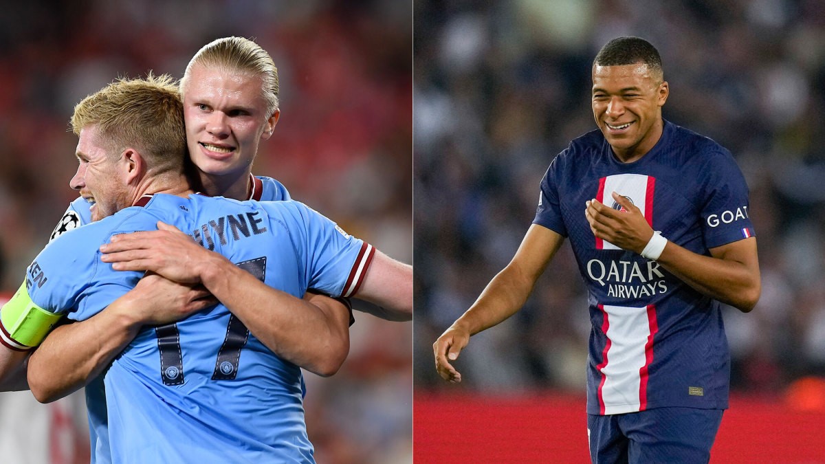Kylian Mbappe, Erling Haaland Each Score in Champions League Openers
