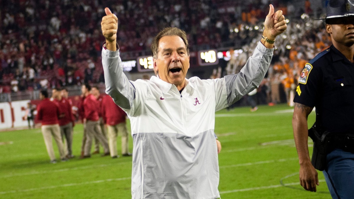 Nick Saban Dances in Alabama's Locker Room After Iron Bowl Win