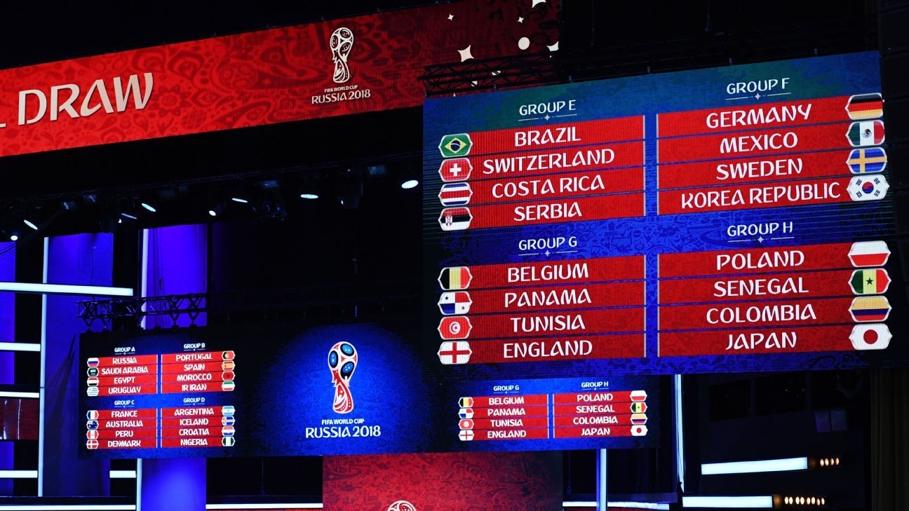 2018 World Cup draw pairs Germany with Mexico and Portugal with Spain