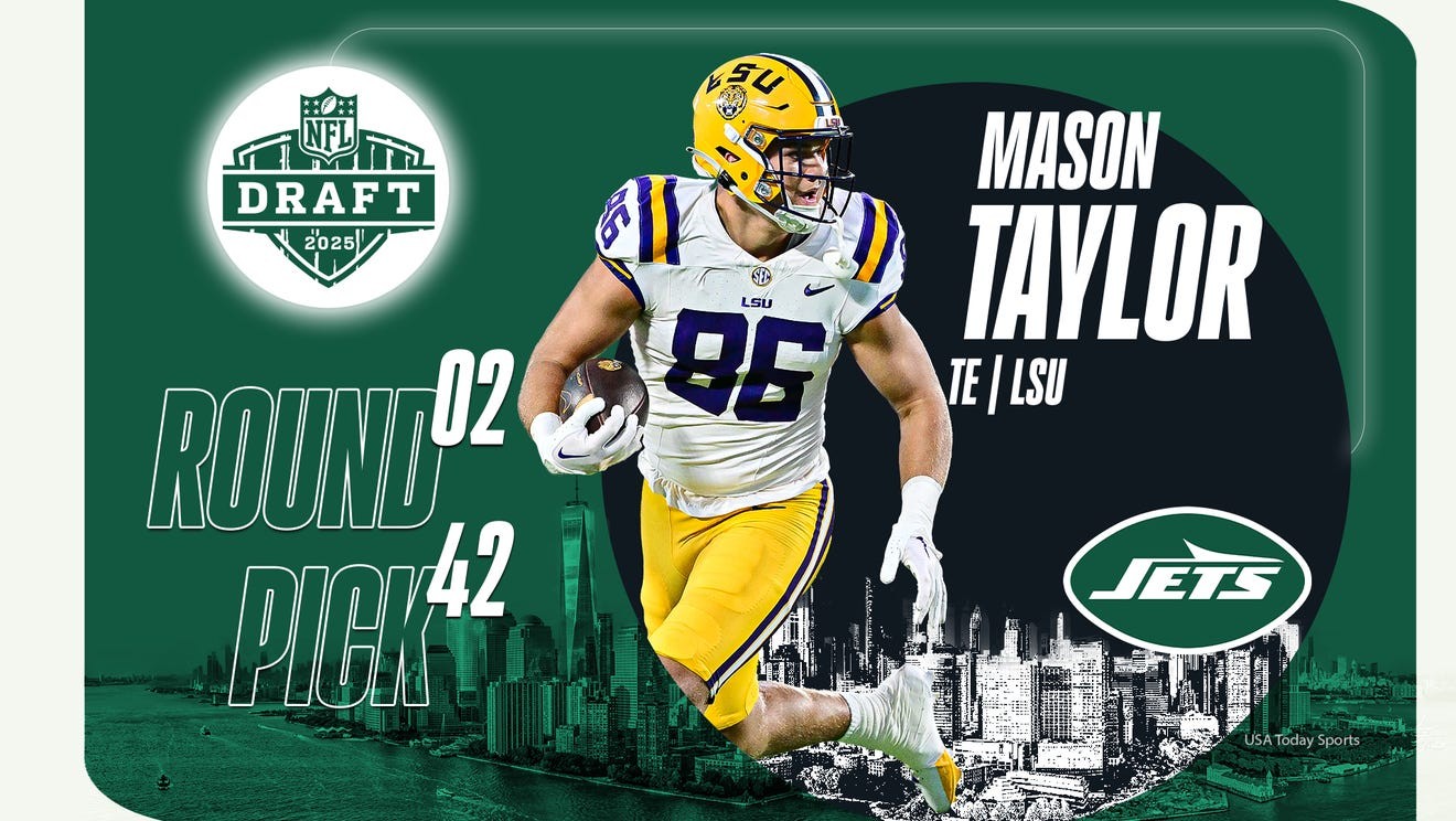 2025 NFL Draft: Jets select LSU TE Mason Taylor at No. 42 overall
