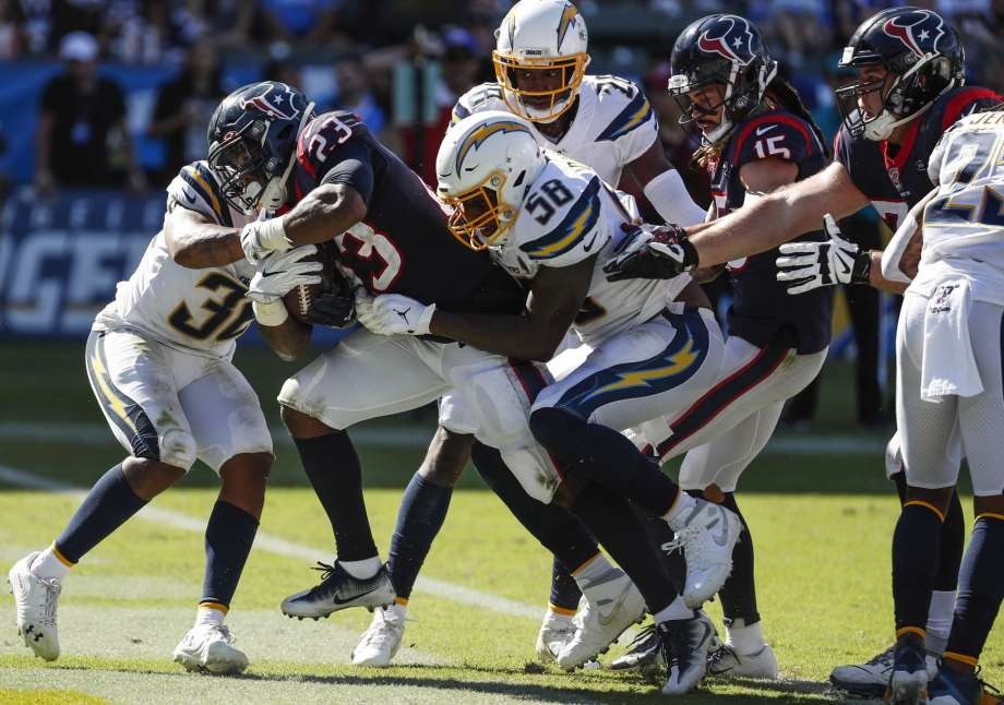Texans' running game skids to halt against Chargers