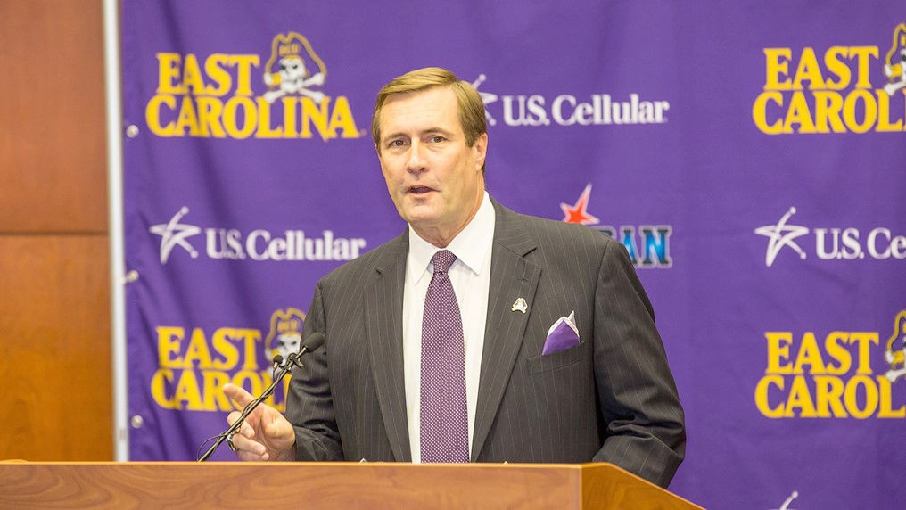 Athletic Director Jeff Compher addresses ECU Community about Homecoming